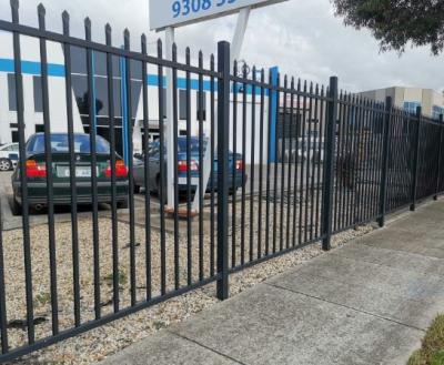 China Steel Tube Powder Coated 2M Height Metal Fence Tubular Steel Fence for sale