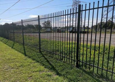 China Garden Steel Fence Galvanized Black Spear Top Tubular Steel Panels 1.8*2.4m for sale