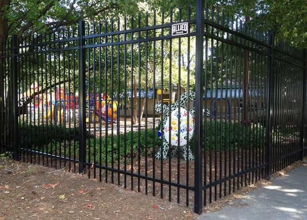Quality Garden Steel Fence Galvanized Black Spear Top Tubular Steel Panels 1.8*2.4m for sale