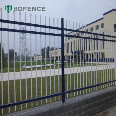 China Galvanized Powder Coated Black Welded Metal Pipe Steel Fence Wrought Iron Fence Panels for sale