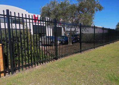 China Modern Black Garden Zinc Post Square Tube Panels Wrought Iron Steel Fence With 7ft Width for sale