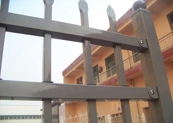 Quality Modern Black Garden Zinc Post Square Tube Panels Wrought Iron Steel Fence With for sale