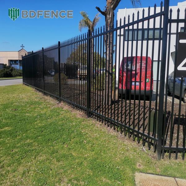 Quality 6Ftx8Ft Garden Black Metal Fences Anti Rust Galvanized Steel Fence for sale