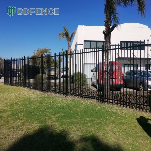 Quality 6Ftx8Ft Garden Black Metal Fences Anti Rust Galvanized Steel Fence for sale
