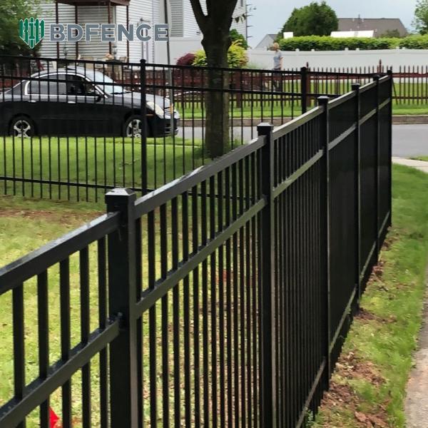Quality Canada Market Easy Installed Powder Coated Black Wrought Iron Fence for sale