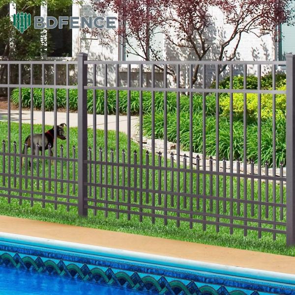 Quality Canada Market Easy Installed Powder Coated Black Wrought Iron Fence for sale