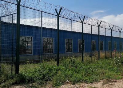 China Powder Coated Razor Barbed Wire Fencing 50*200mm Mesh Rectangle Post for sale