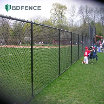 China Galvanized Diamond Mesh Wire Chain Link Fence 6 Feet Height 9 Gauge 5*5cm Post Rail Thickness 5.0mm PVC Coated for sale