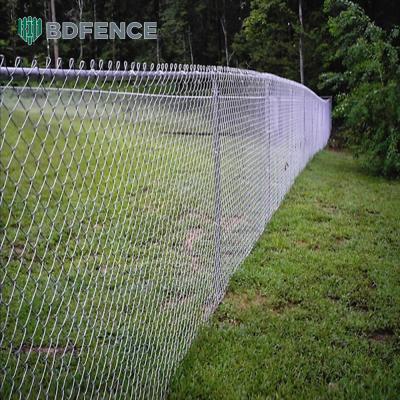 China Round Top Rail 9 Gauge Hot Dipped Galvanized Chain Link Fence For Heavy Duty Farming Need for sale