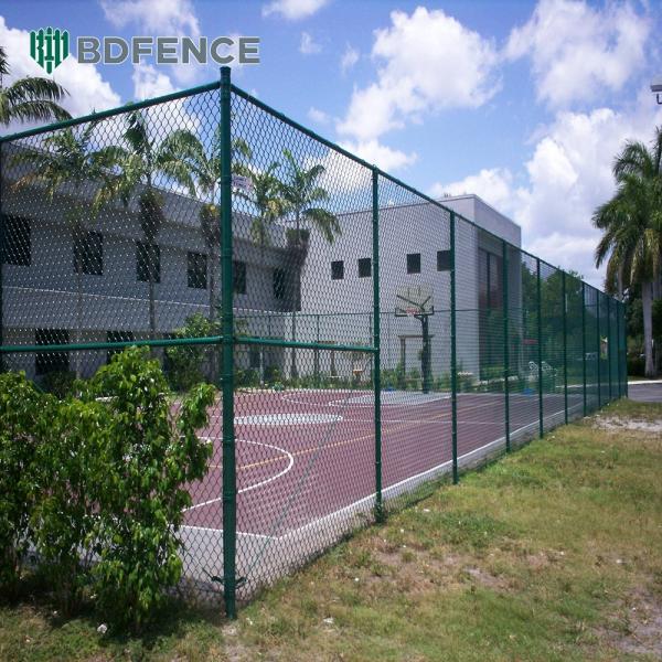 Quality Sports Field 48 Inch Chain Link Fence With Ball-Stop Netting for sale