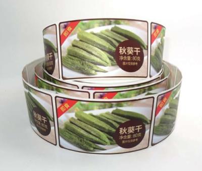 China plastic self adhesive sticker roll packing product bar code lable printing,food product rounded labels with custom logo for sale