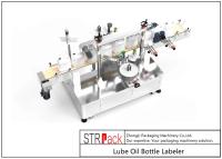 China Lube Oil Bottle Labeling Machine Front Back Two Sides for sale