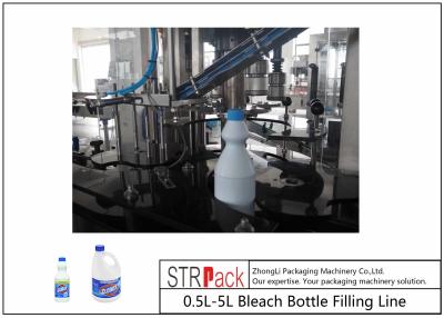 China 0.5L-5L Anti Corrosive Diving Bleach Bottle Filling Line With Capping Machine Labeling Machine For Bleach Bottle Packing for sale