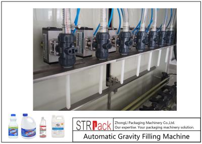 China Automatic Gravity Bottle Filling Machine For Toilet Cleaner / Corrosive Liquid 500ml-1L for sale