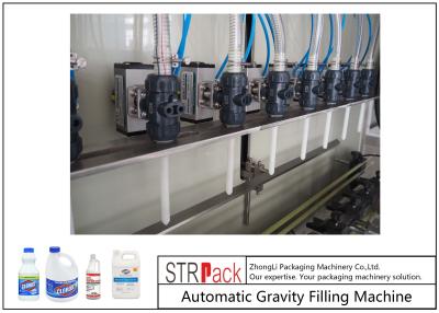China Automatic Gravity Bottle Filling Machine For Toilet Cleaner / Corrosive Liquid 500ml-1L for sale