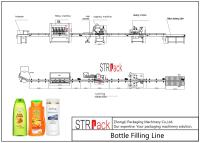China Automatic Shampool Bottling Line With Servo Filling Machine,Capping Machine,Double Sides Self-adhesive Labeling Machine for sale