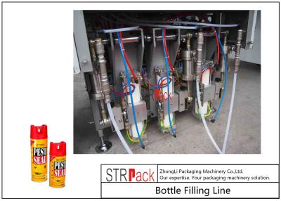China Large Capacity Aerosol Paint Filling Machine Line With Gassing Machine And Automatic Valve Placer for sale