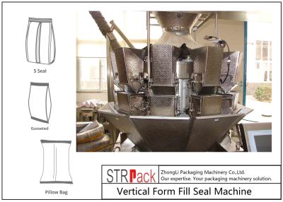 China Verticale Multi Hoofdmachine van de Schaalverpakking 100 - 5000g die Waaier met multi-Hoofdcombinatieweger meten Te koop
