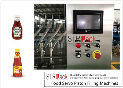 China Automatic Tomato Ketchup Jam Filling Equipment Sauce Piston Volume Bottle Filler for sale