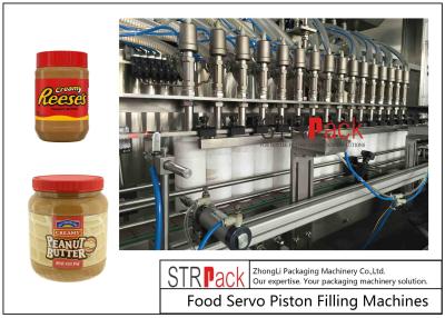 China Peanut Butter Bottle Inline Volumetric Piston Filling Machine 0.6Mpa for sale