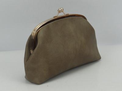 China Guangzhou Market Whole Sale Clip Handbag Small Clutch Bags in Taupe Color For Female Carry Coin Bag Evening Bag 21*3*11 for sale