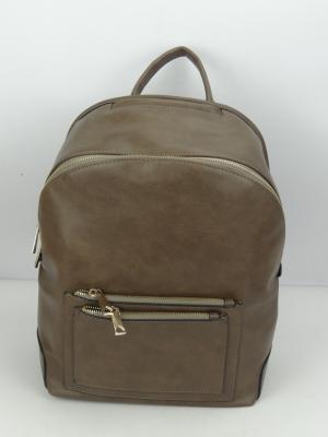 China Hot Exporting Stylish Retro Backpack PU Leather Fashion Girls Soft Popular Satchel Colleague Large School Bag 3 Pockets for sale