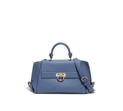 China New Promotion High Quality Pu Leather Handbag Soft Medium Leisure Bags for Lady with Big Lock Decoration Women Carry Bag for sale