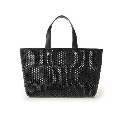 China Wow Nice Black Weave Tote Bag Emboss Knitting Pattern on Pu Succinct Italy Design Shoulder Handbag for Women Laptop Bags for sale