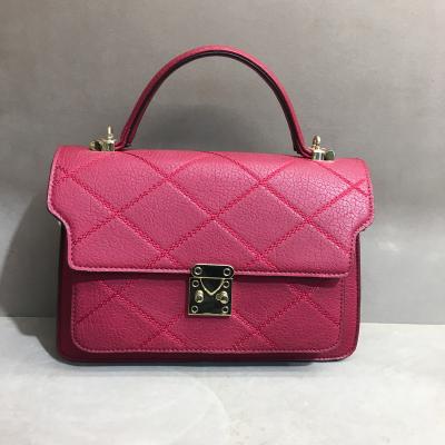 China AB011 Long chain multifunctional bright-coloured female leather branded hand bag for banquet Quilting Check Bag lock OEM for sale