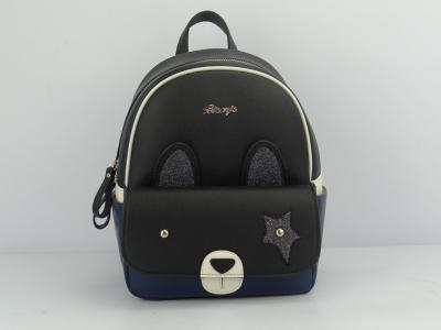 China 2017 popular candy color waterproof PU leather school backpack Design your own school bag with rabbit ears and glitter for sale