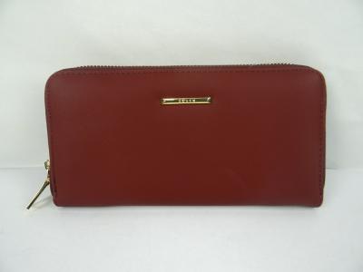 China Classic and Long Design Women Zip Around Synthetic Leather Wallet Photo Credit Card Holders Purse Wallets in Red Color for sale