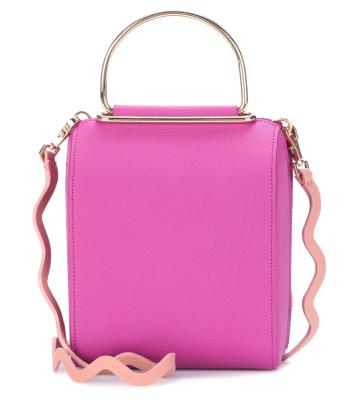 China Hot Sale Clip bag office lady clutch bags with D-cut metal Handle Fascinating Ripple Strap Bags in Bright Color Mini Bag for sale