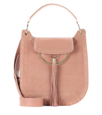 China Mint Color OL Handbag Commuter Bag Nappa Texture Leather Shoulder Bag Long Tassel Decorative Handbag Big D Buckle bags for sale