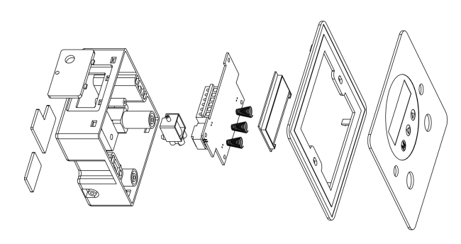 FD820C Embedded Micro Differential Pressure Transmitter technical drawing and dimensions