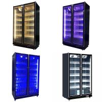 Quality Weight KG 95-160kg Glass Wine Display Cooler with Double Doors and Air Cooling for sale