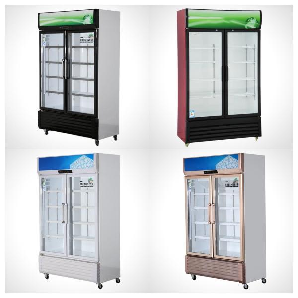Quality 220V-240V/50HZ 60HZ 110V/60HZ Display Cooler 2 Doors Store Drinks Fridge for sale