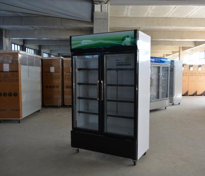 China 220V-240V/50HZ 60HZ 110V/60HZ Display Cooler 2 Doors Store Drinks Fridge Refrigerator for sale
