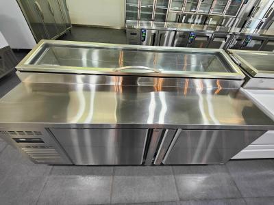 China 2 Doors Desktop Salad Bar Refrigerator with Double-temperature  2~8℃/-6~-15℃ for sale
