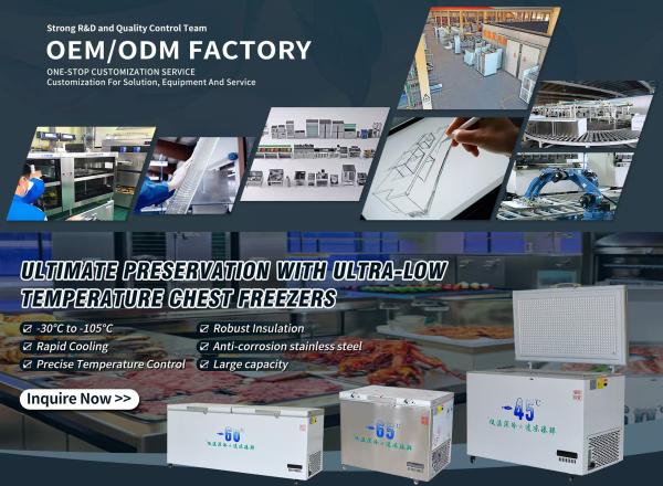 Quality 8.5-10cm Foam Layer Ultra-Low Chest Freezer for Large Capacity -60°C Seafood for sale