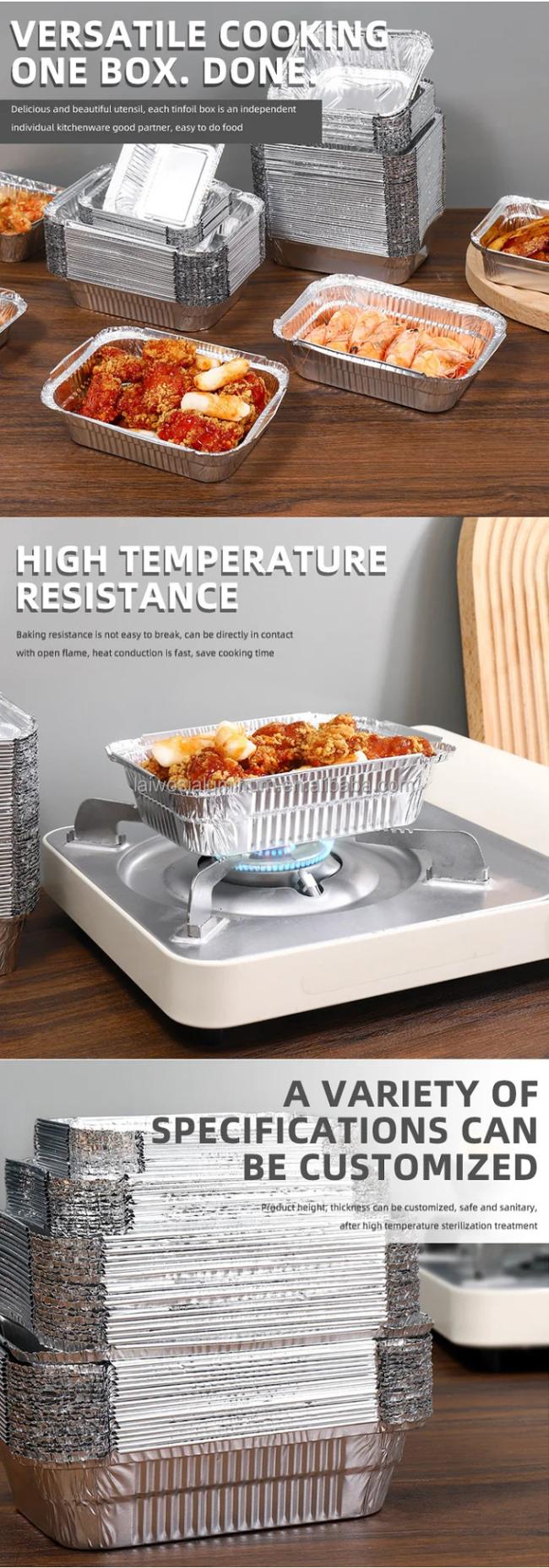 Silver aluminum foil container product display