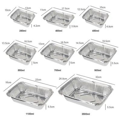 China Custom Disposable Aluminum Foil Container And Lids Printing 450ml for sale