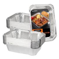 China Eco - Friendly Silver Foil Container Food Packaging Solutions Lunch Box for sale