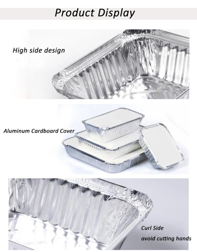Rectangular aluminum pan container