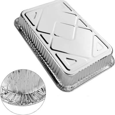 China Container Box Tray Aluminum Lid Rectangle Travel Aluminum Foil Container for sale