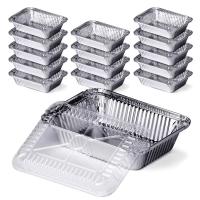 China Disposable Food Grade Aluminum Foil Pan 300ml Rectangular Container for sale