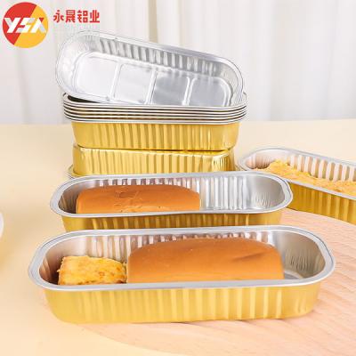 China Oven Baking Cake Non-stick Disposable Rectangle Aluminum Bakeware Container Bread for sale