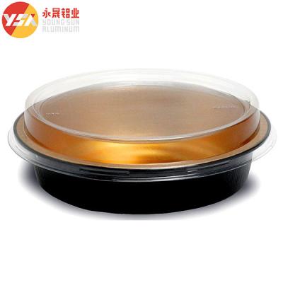 China Black And Gold Sealable Foil Pans With 580ml Capacity For Food Packaging Needs for sale