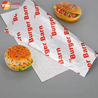 China Burger Foil Hexagon Honeycomb Paper Laminated Aluminum Foil Burger Wrapping for sale