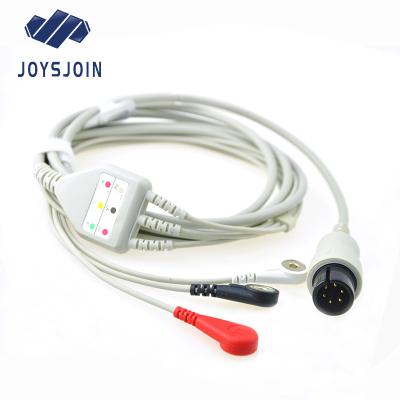 China GE ECG cable with leaders 3 leads TPU material for sale