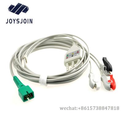 China MEK  3lead ECG cable with clip TPU material for sale